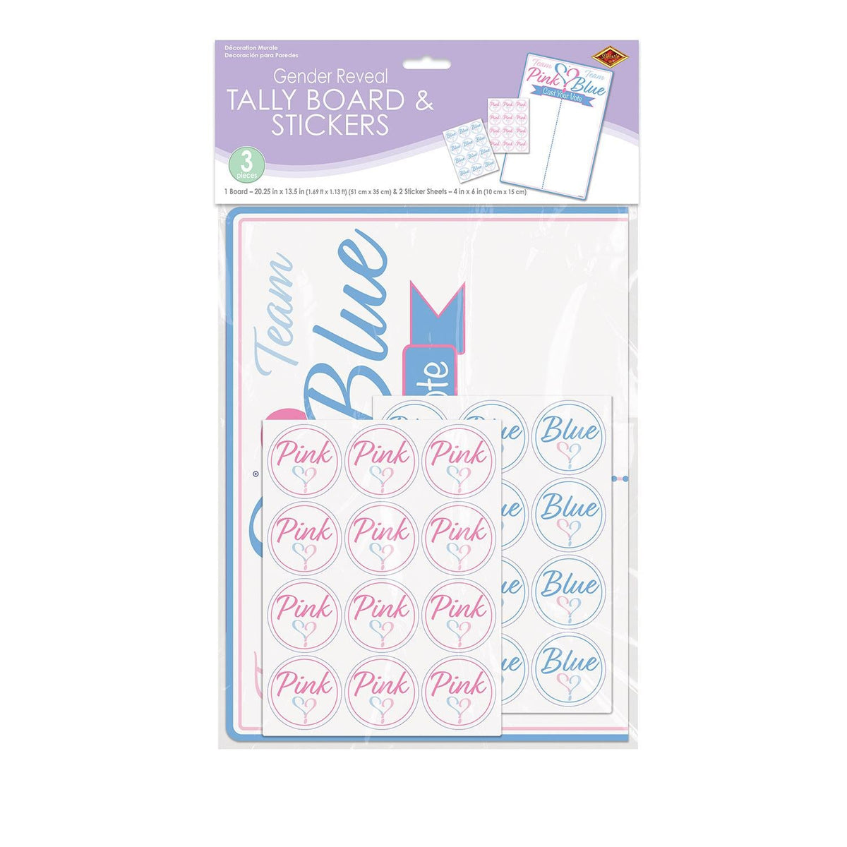 Gender Reveal Tally Board & Stickers – I Love Sparklers