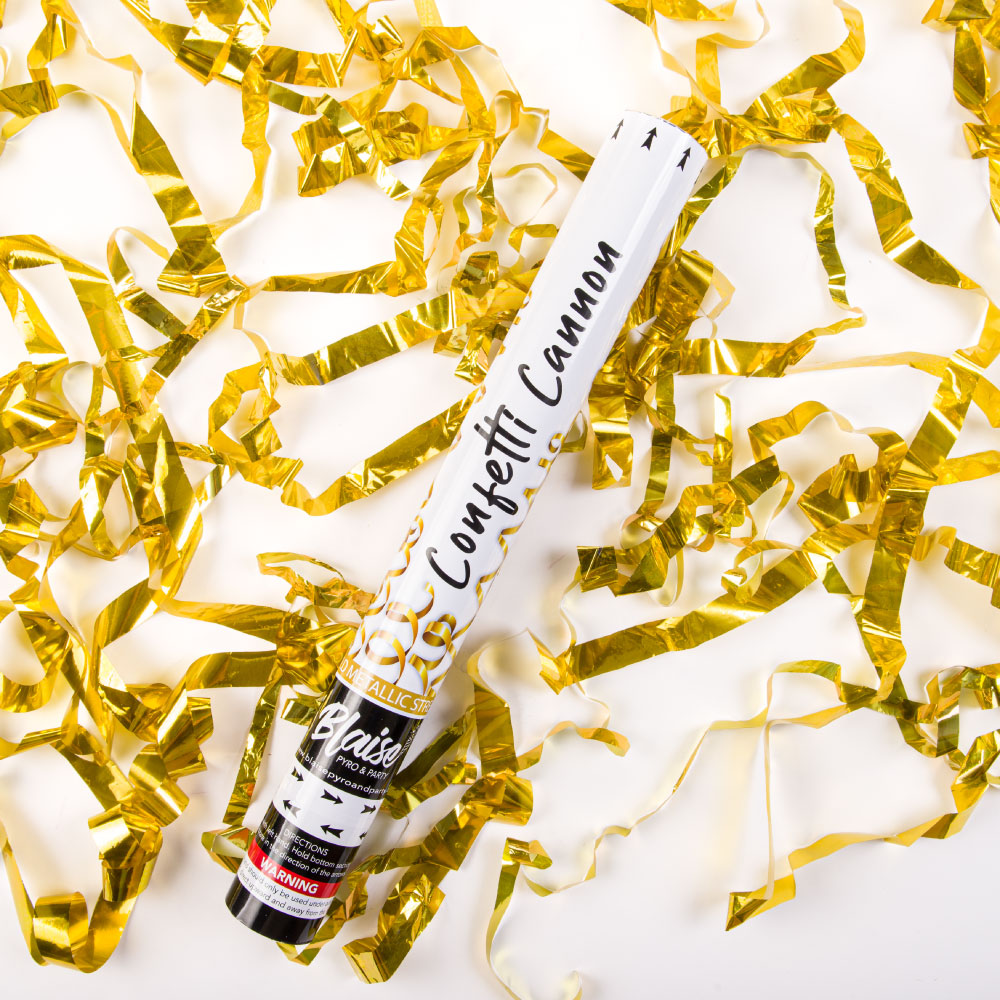 Gold Metallic Streamer Cannon | Gold Metallic Streamer | I Love Sparklers